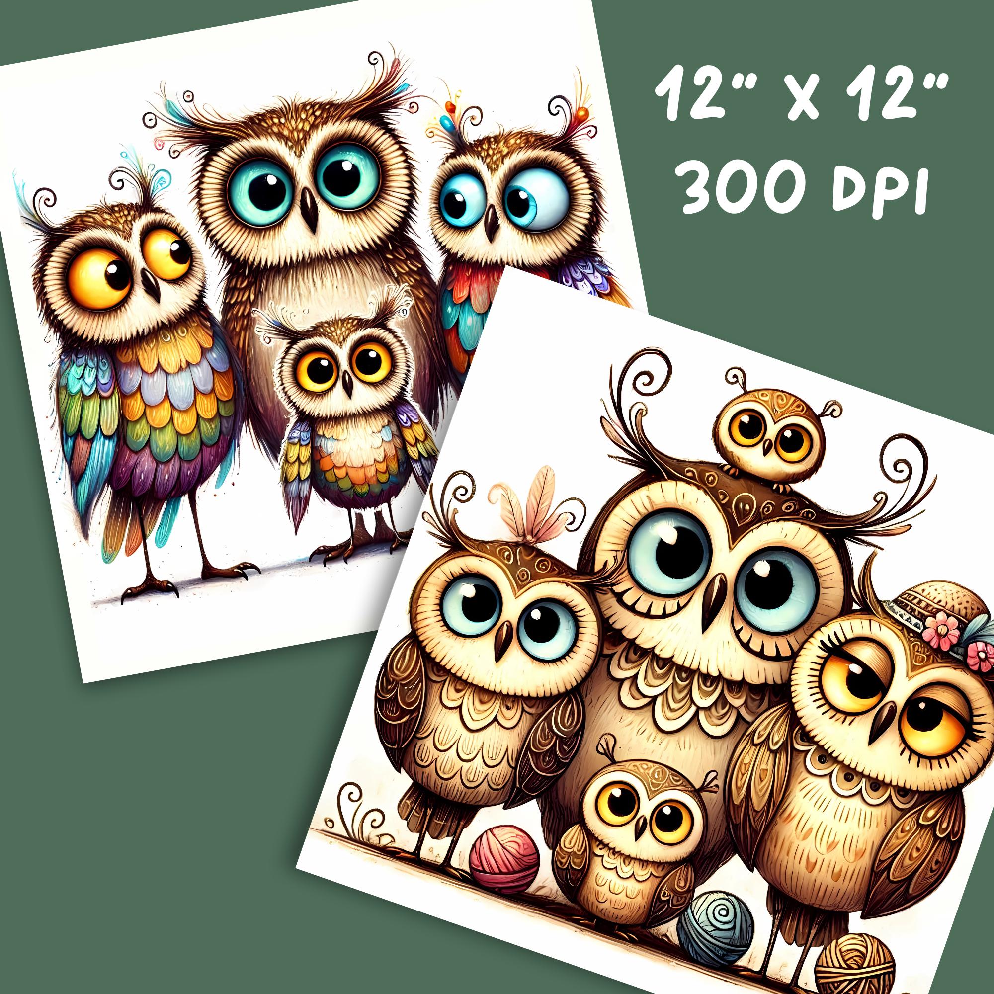 Owl Clipart Bundle - 15 Whimsical and Quirky Owls, Woodland Animal ...