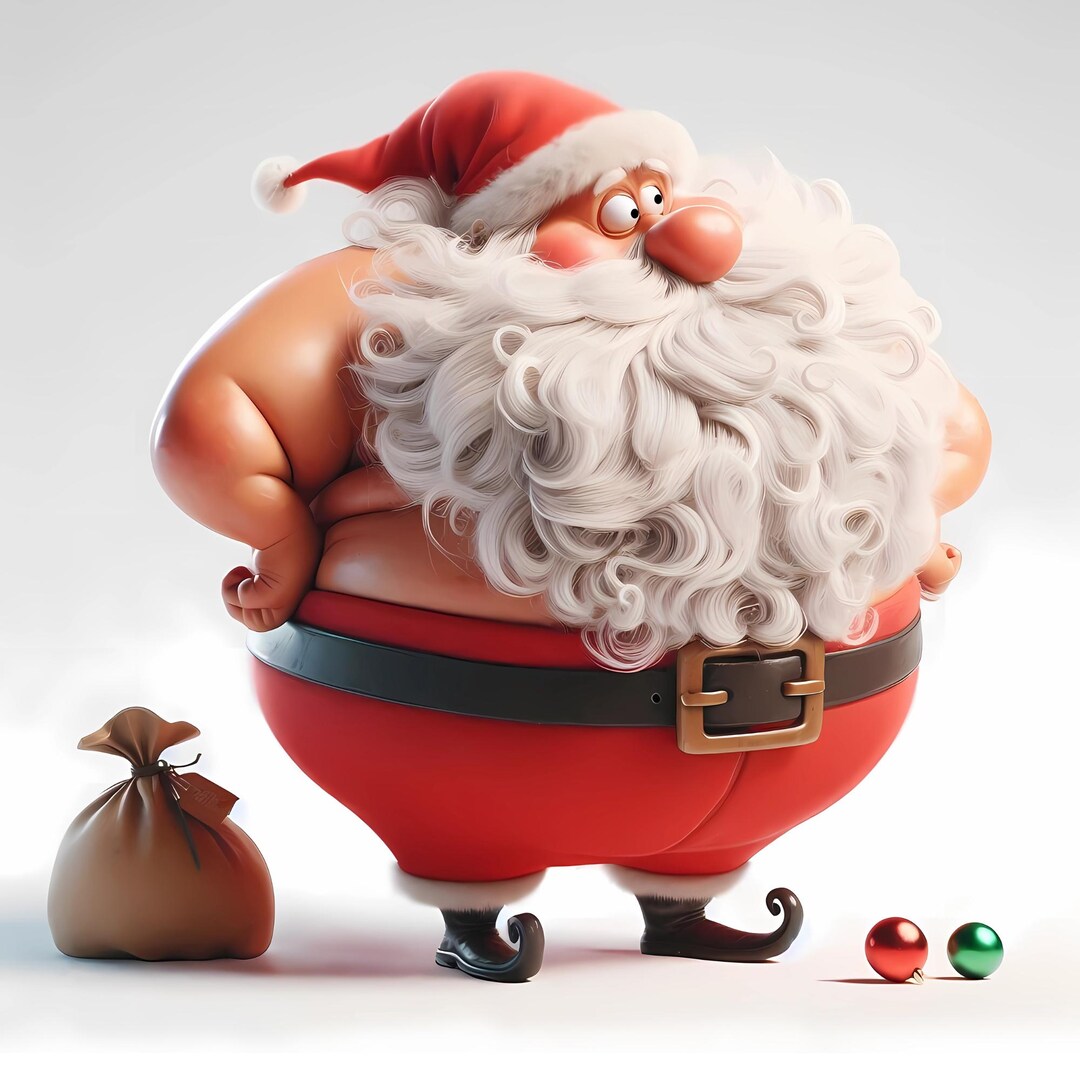 Quirky Christmas Clipart Bundle, Funny Santa Graphics - Whimsical ...