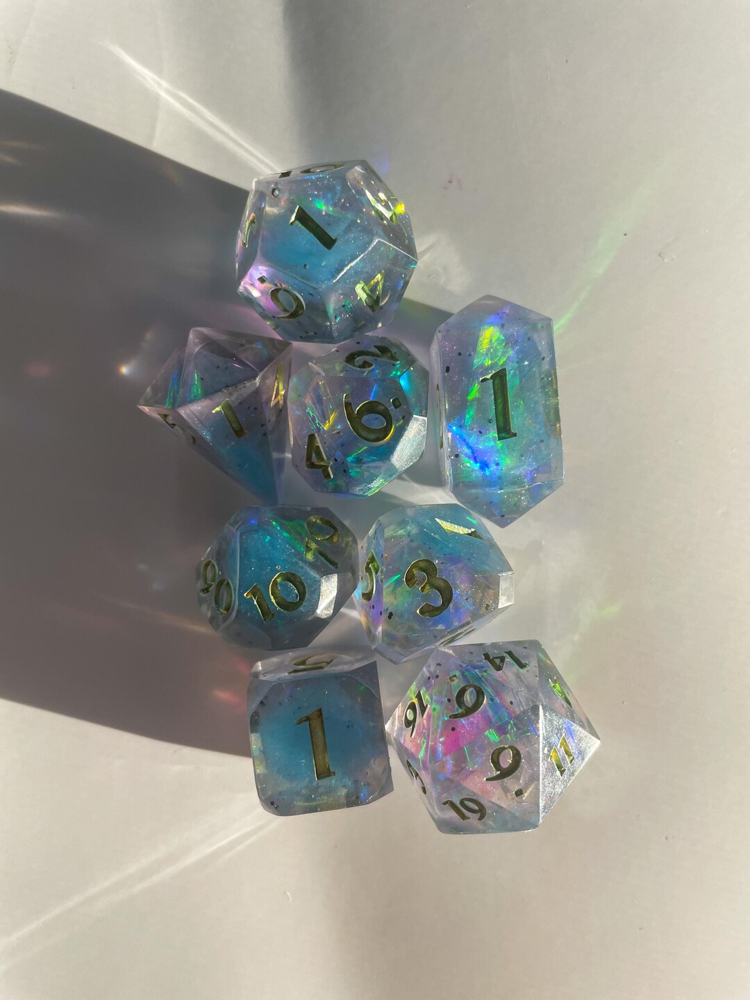 Prismatic Shard *clipped Gem* 7-piece Dice Set for Roleplaying Games - Etsy