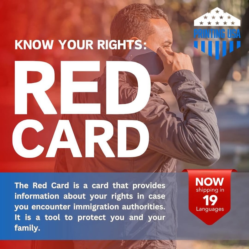 Immigration ICE Know Your Rights Red Cards / Tarjetas Rojas - Etsy