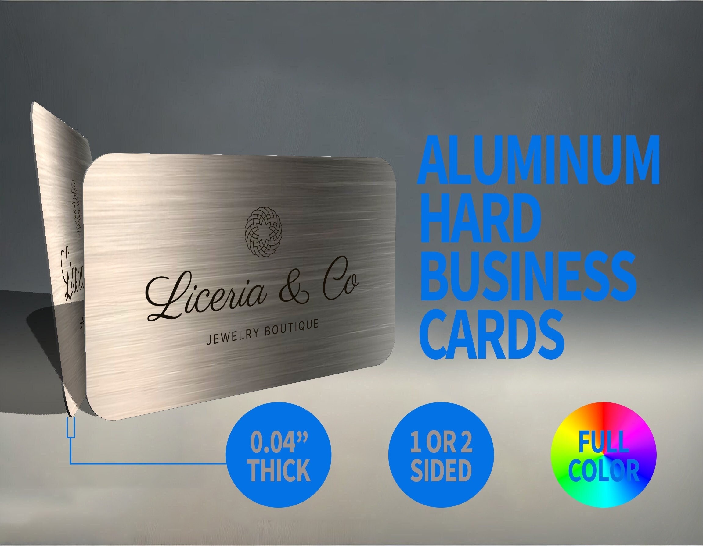 Metal Business Cards, Aluminum Business Cards, Full Color, Single or ...