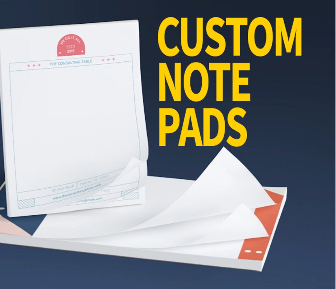 250 Custom Note Pads Business Logo Personalize // Paper, Office, Brand ...