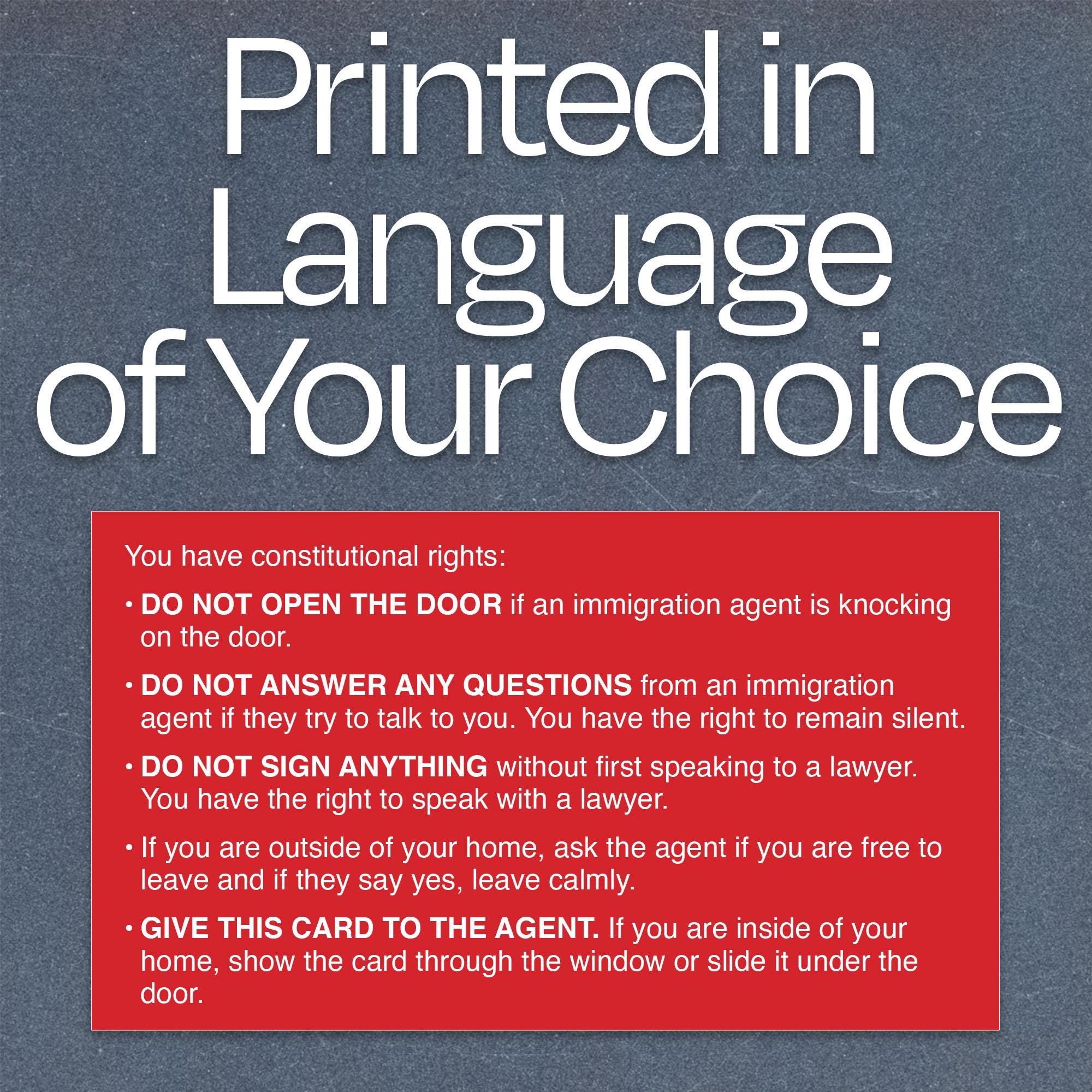 Immigration ICE Know Your Rights Red Cards / Tarjetas Rojas - Etsy