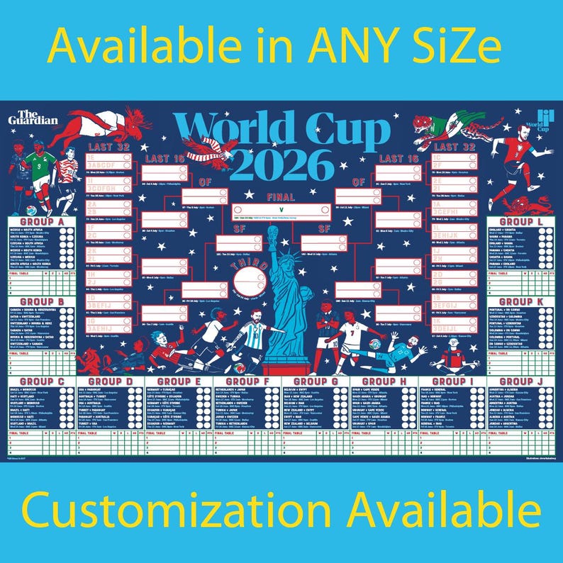 World Cup 2026 Wall Chart Poster Round of 32 - Etsy