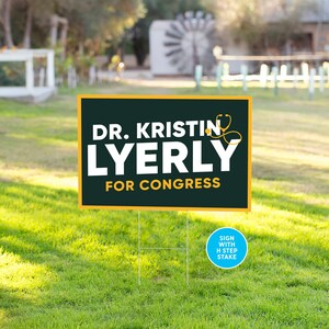Dr. Kristin Lyerly for Congress Wisconsin Yard Signs 24x18 Double Sided ...