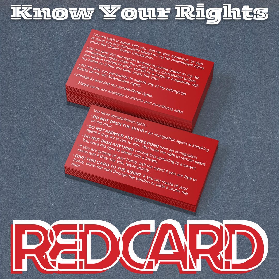 Immigration ICE Know Your Rights Red Cards / Tarjetas Rojas - Etsy