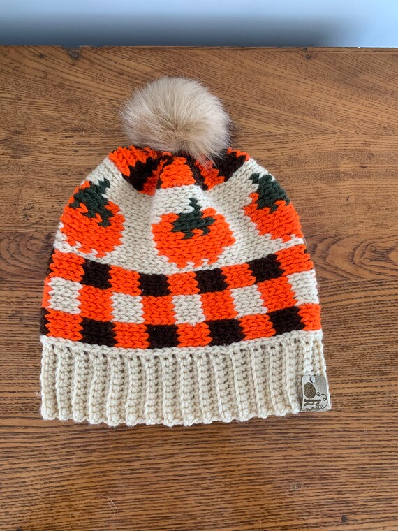 Checkered Punkin Hat - Etsy