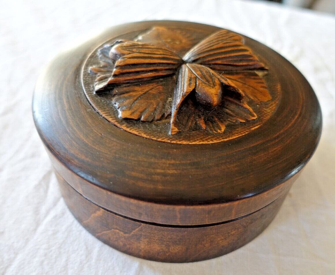 Turned Wooden Candy Box Black Drill XIX Antic Candy Box - Etsy