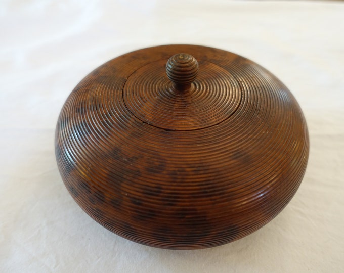 Wooden Box Turned in Elm Burl Vintage Design - Etsy