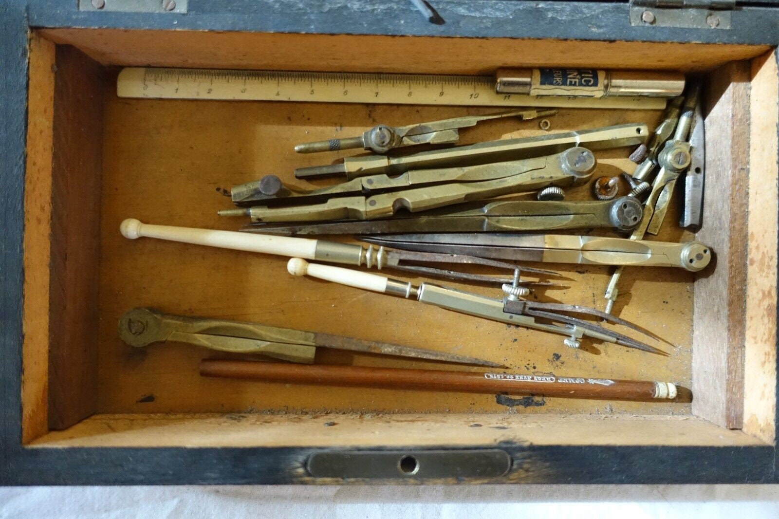 Boite de compas ancienne xix antic french compass box - Etsy France