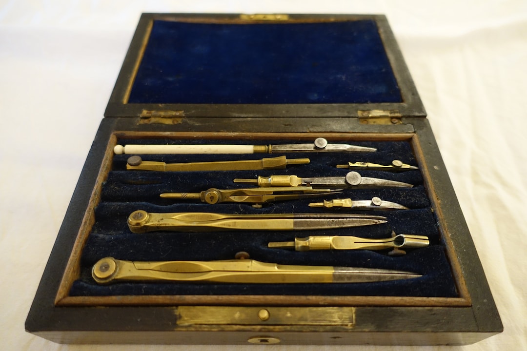 Old Compass and Watercolor Box French Antic Compass Box Vintage - Etsy