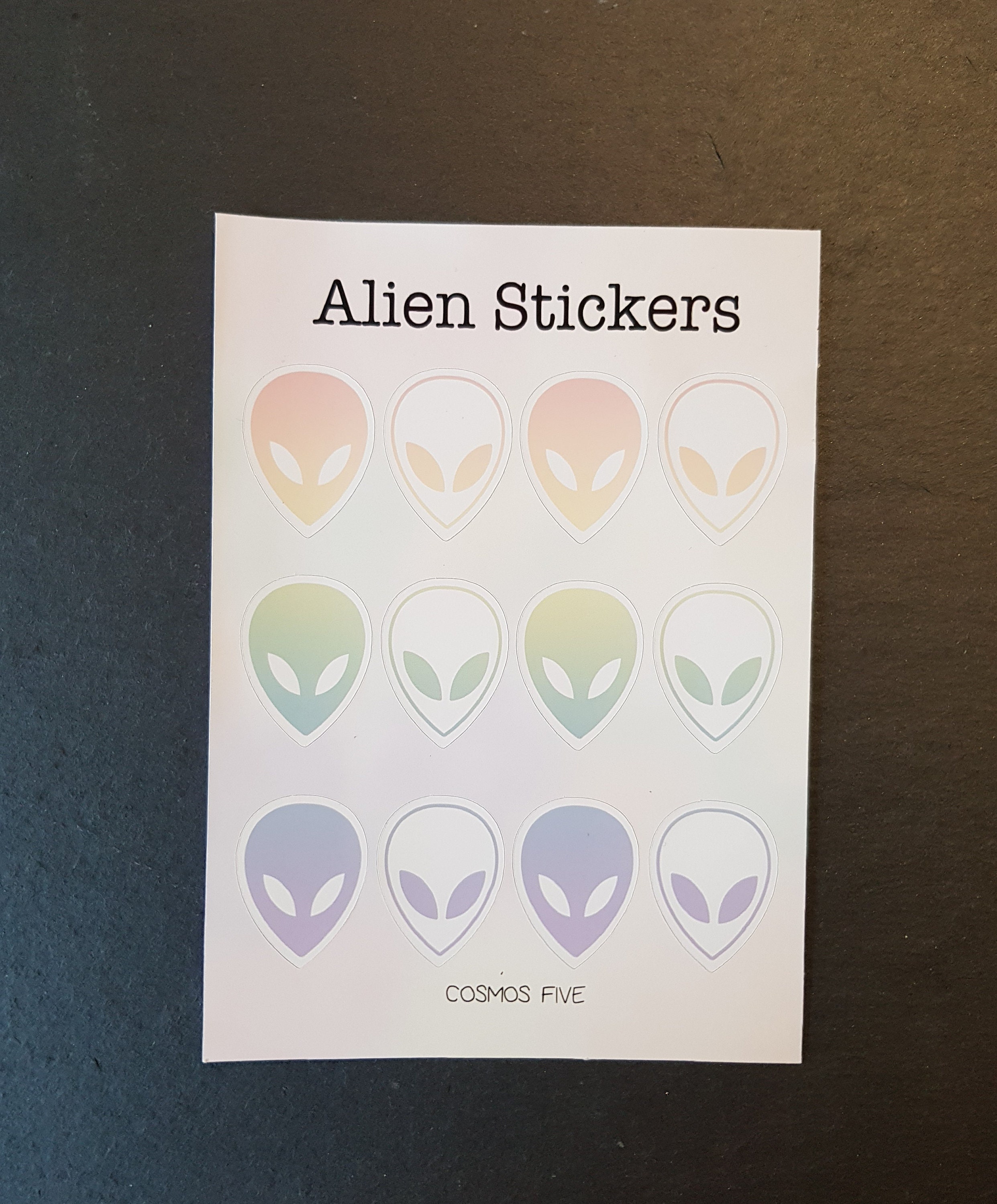 Pastel Alien Sticker Sheet - Etsy.de