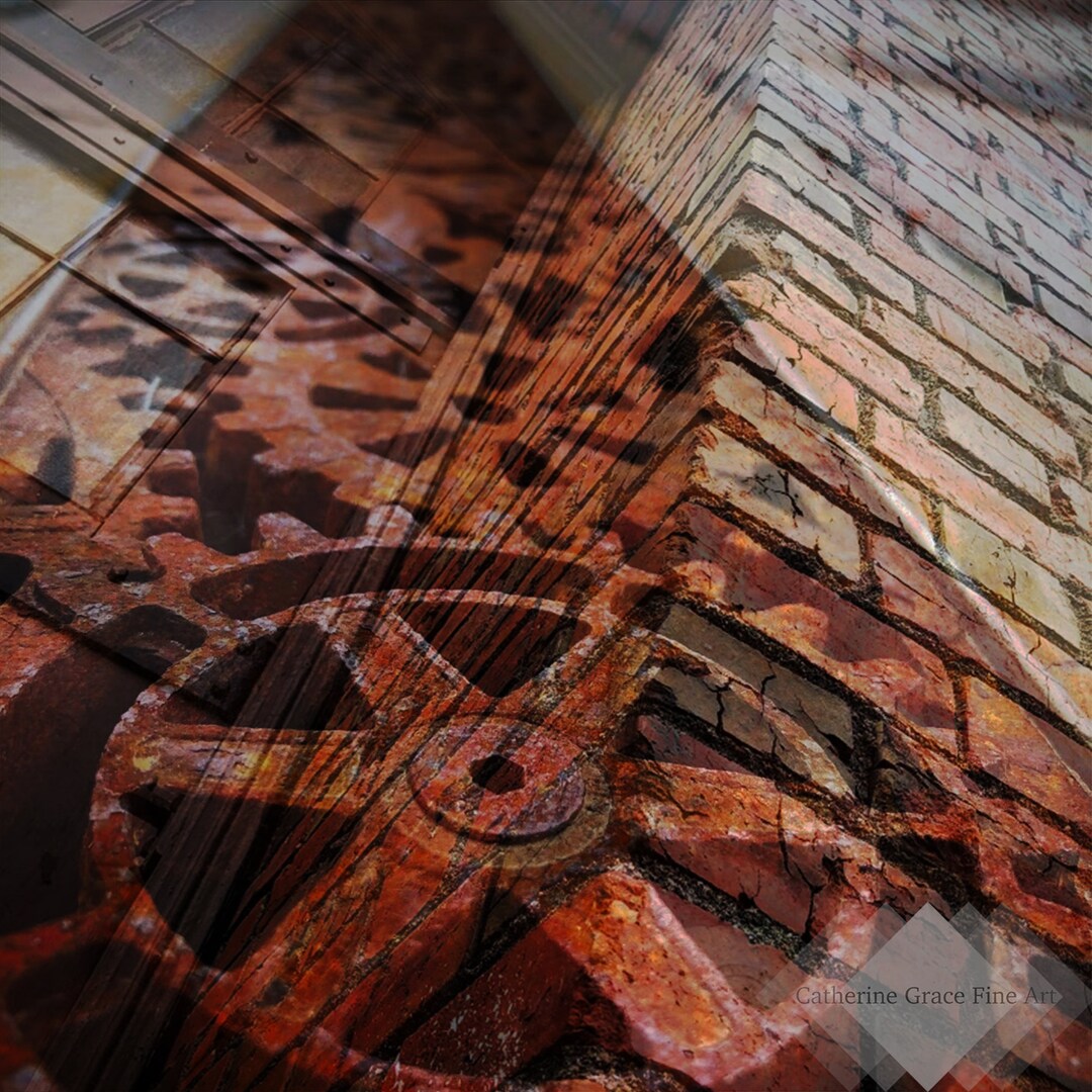 Metal Bricks Layered Urban Print - Etsy