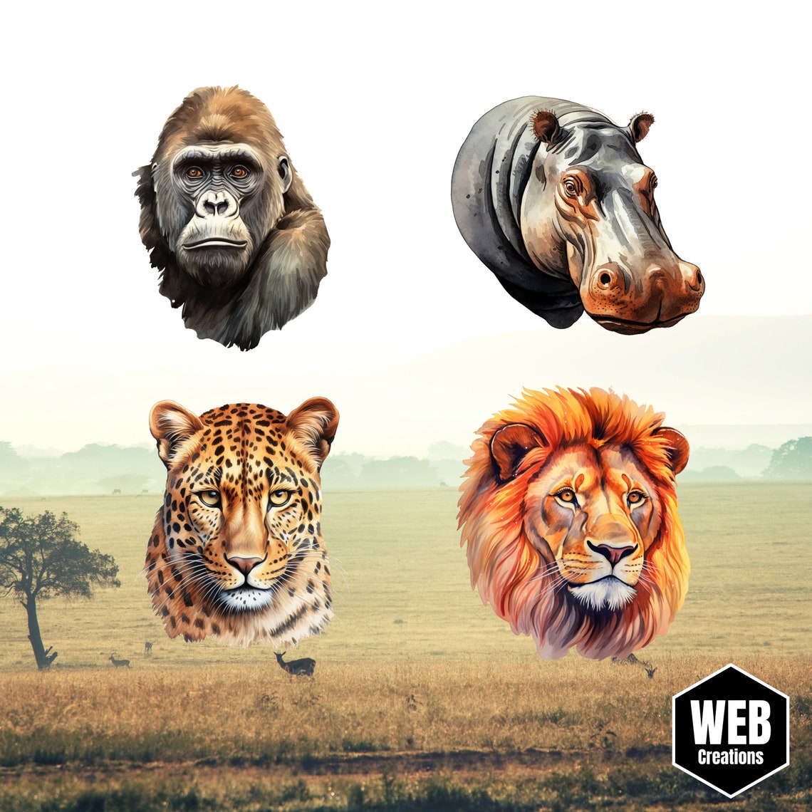 Safari Animals Png, Zoo Png, Lion Head Png, Lion Face Png, Tiger Head ...