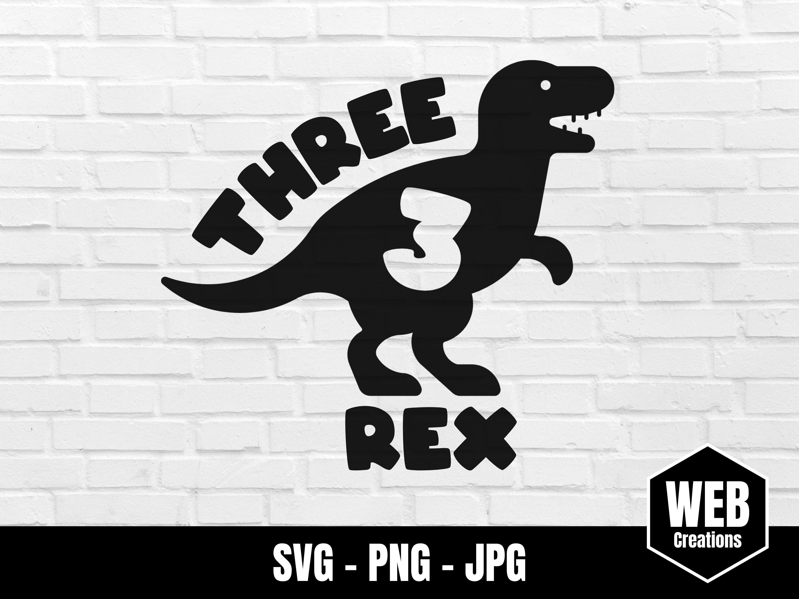 Tres rex svg dinosaurio cumpleaños svg tercer cumpleaños - Etsy México