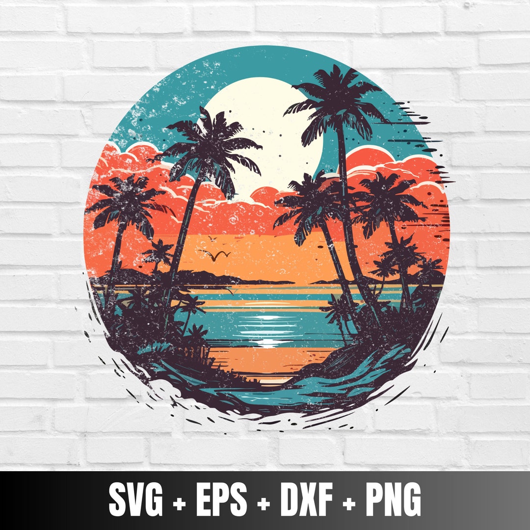 Tropical Beach Scene Svg, Create Your Tropical Escape With This Beach ...
