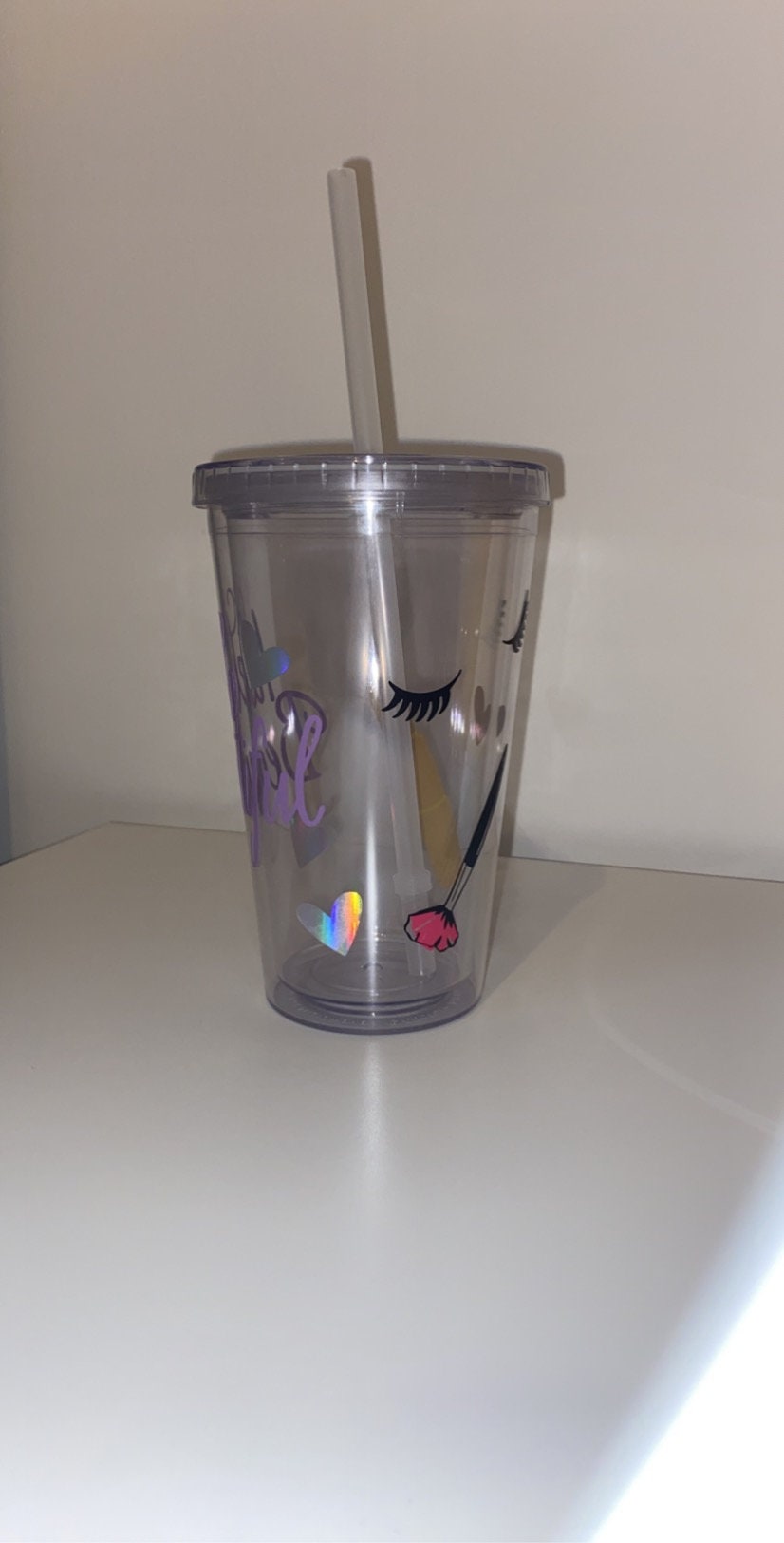 Beauty Tumbler Cup avec paille Bonjour Belle Tumbler avec - Etsy France