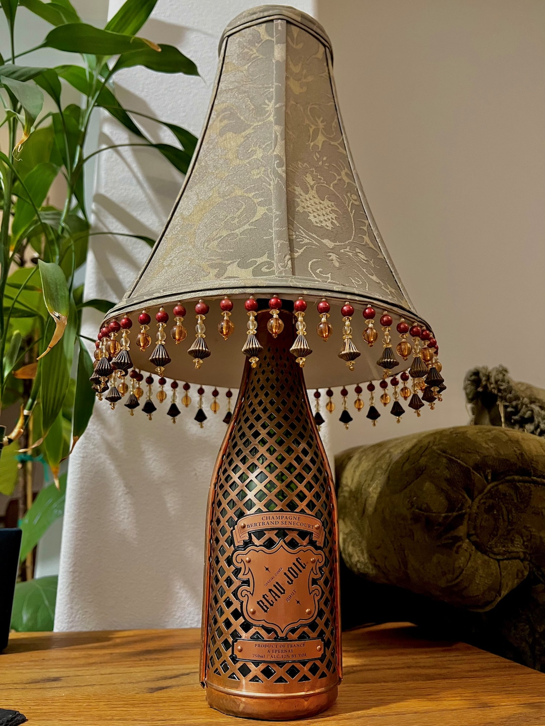 Copper Champagne Bottle Lamp - Etsy