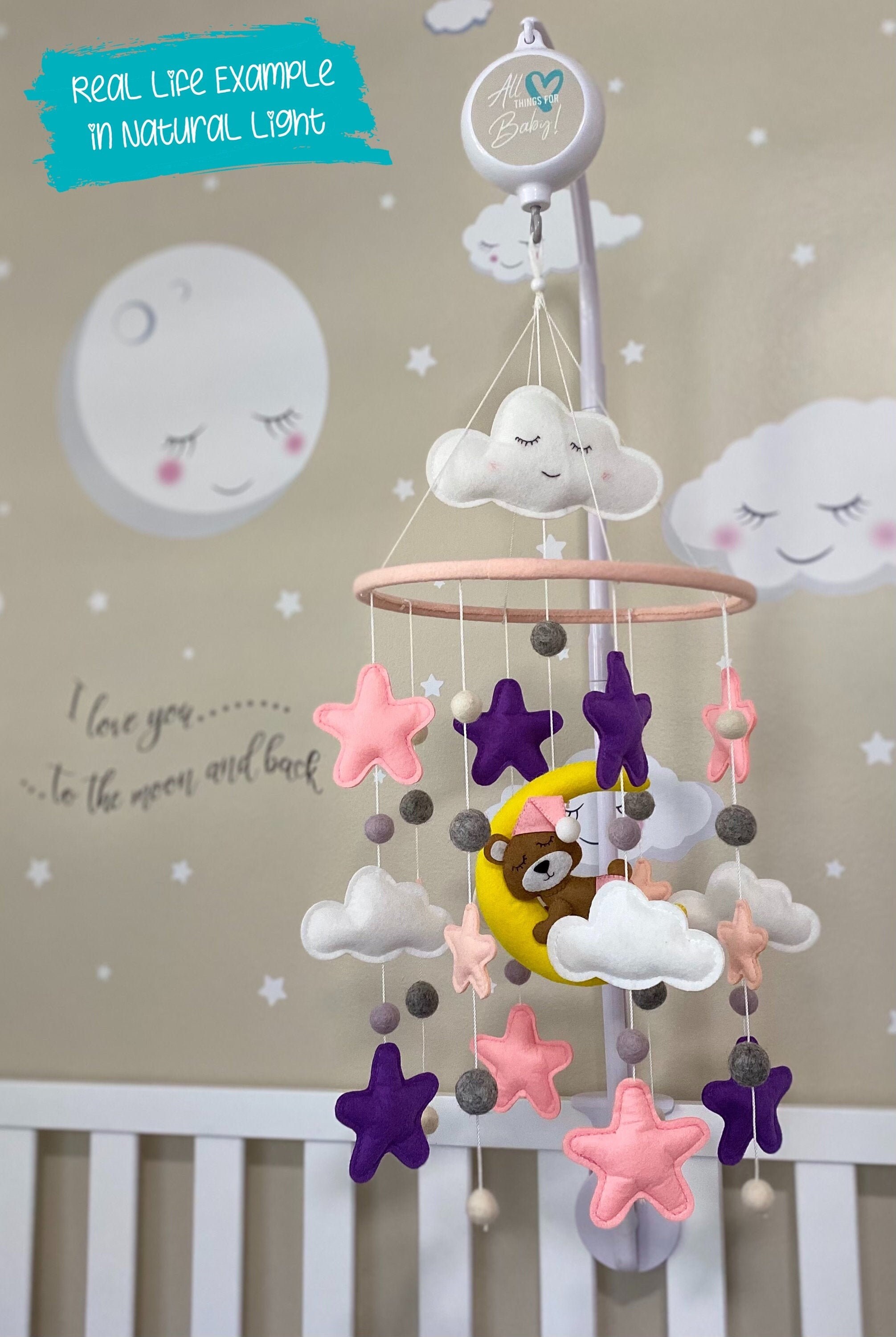 Music Box for Baby Mobile With 35 Songs! Battery-powered, 360 Rotation ...