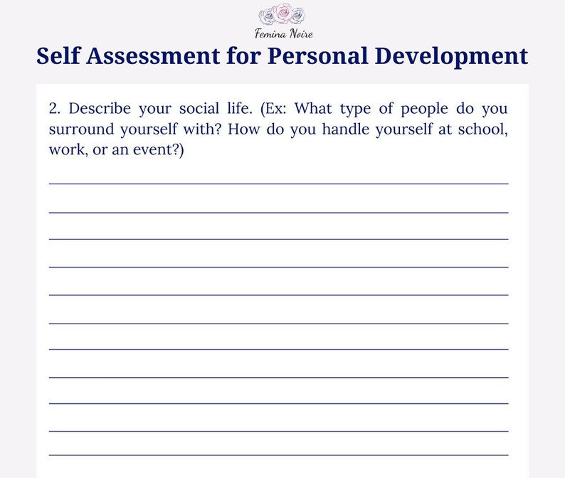 Self Assessment for Personal Development Workbook E-book | Etsy