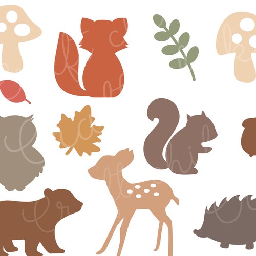 Woodland Animals SVG. PNG. Cut Layered Files. Cricut - Etsy