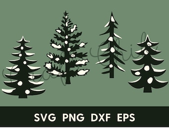 Snowy Tree Svg - Etsy