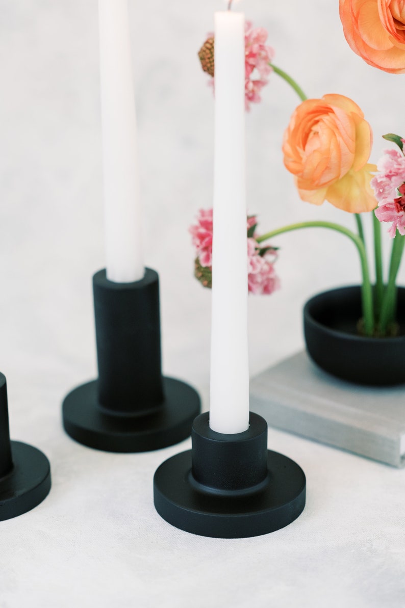 Large Modern Concrete Taper Holder - Etsy