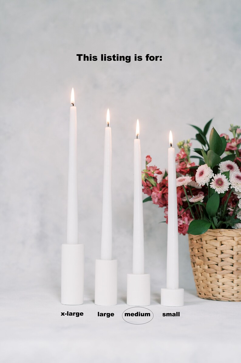 Medium Minimalist Concrete Taper Candle Holder - Etsy