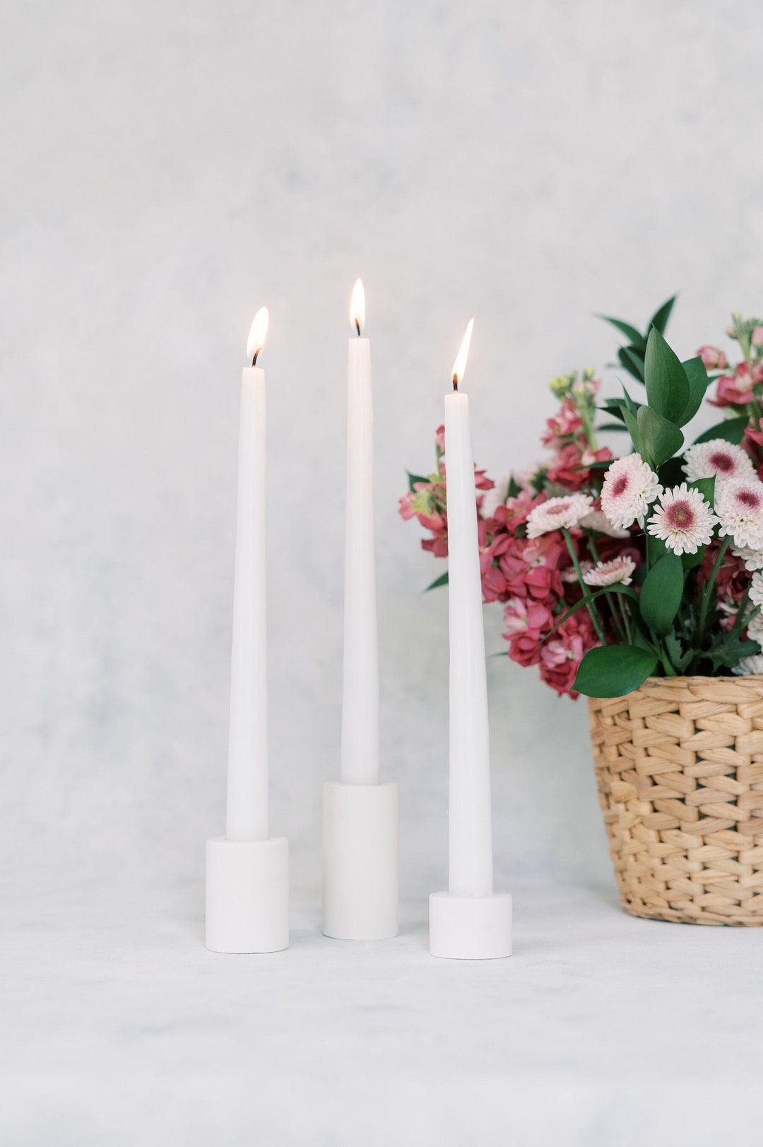 Large Minimalist Concrete Taper Candle Holder - Etsy
