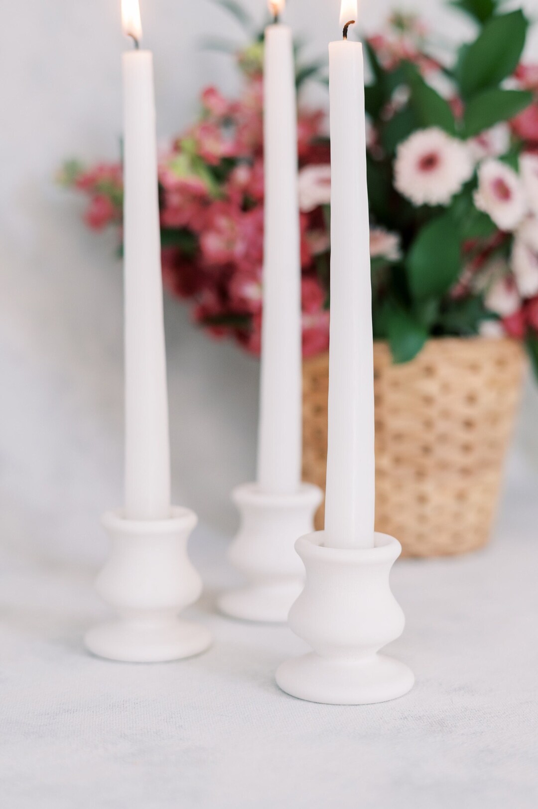 Traditional Hourglass Concrete Taper Candle Holder - Etsy