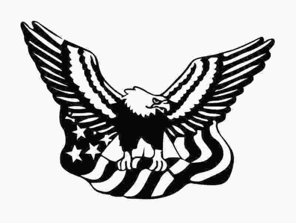 American Flag with Eagle DXF File CNC Plasma Laser Water | Etsy
