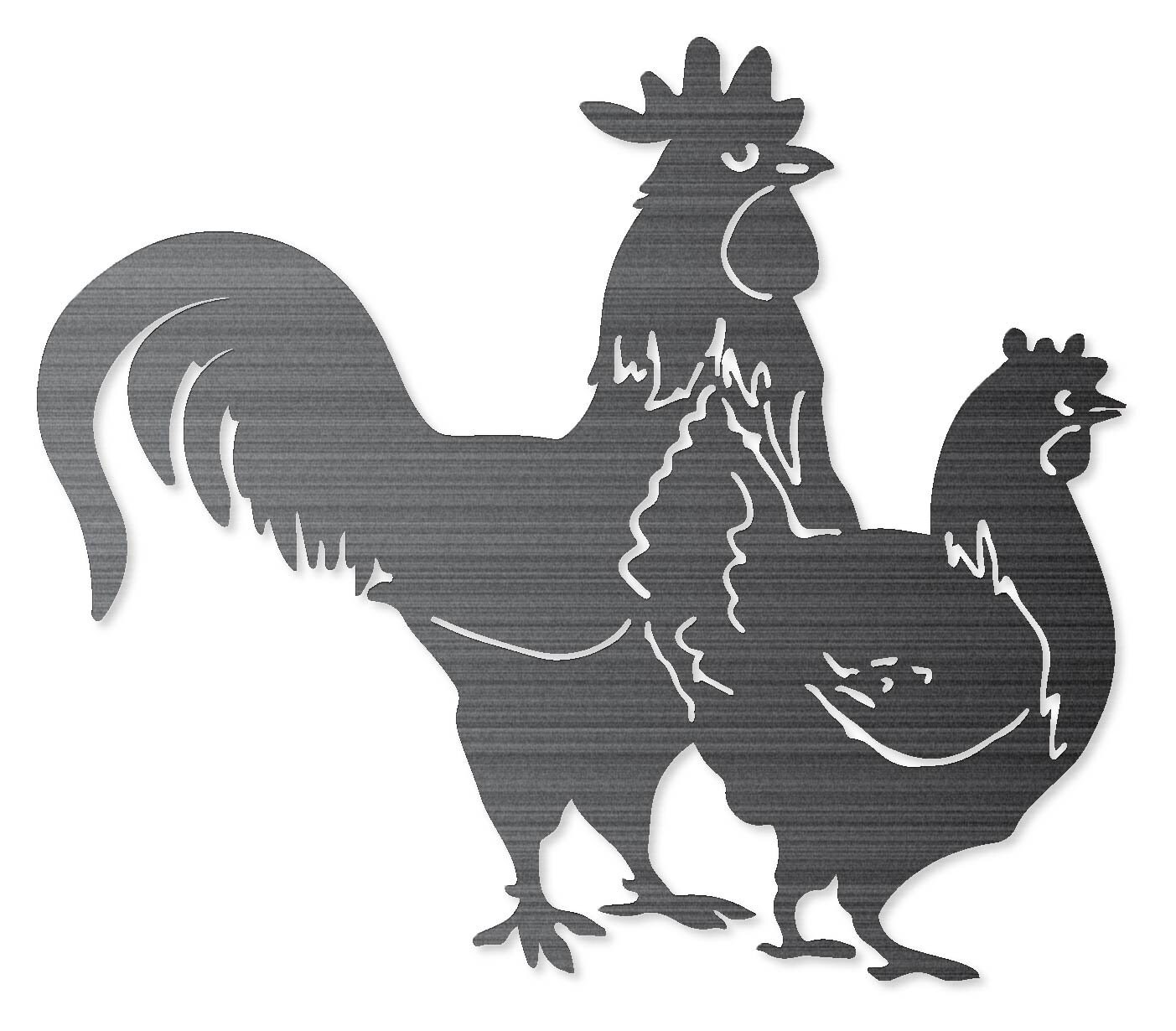 Rooster & Hen DXF File CNC Plasma Laser Water Jet Cuttable | Etsy