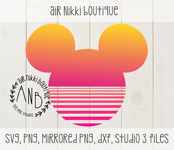 Mickey Mouse Sunset SVG inspaired mickey mouse head PNG | Etsy