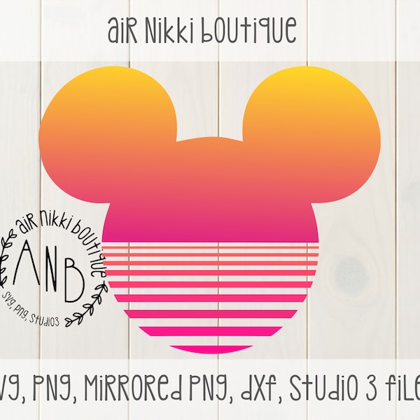 Mickey Sunset Svg - Etsy