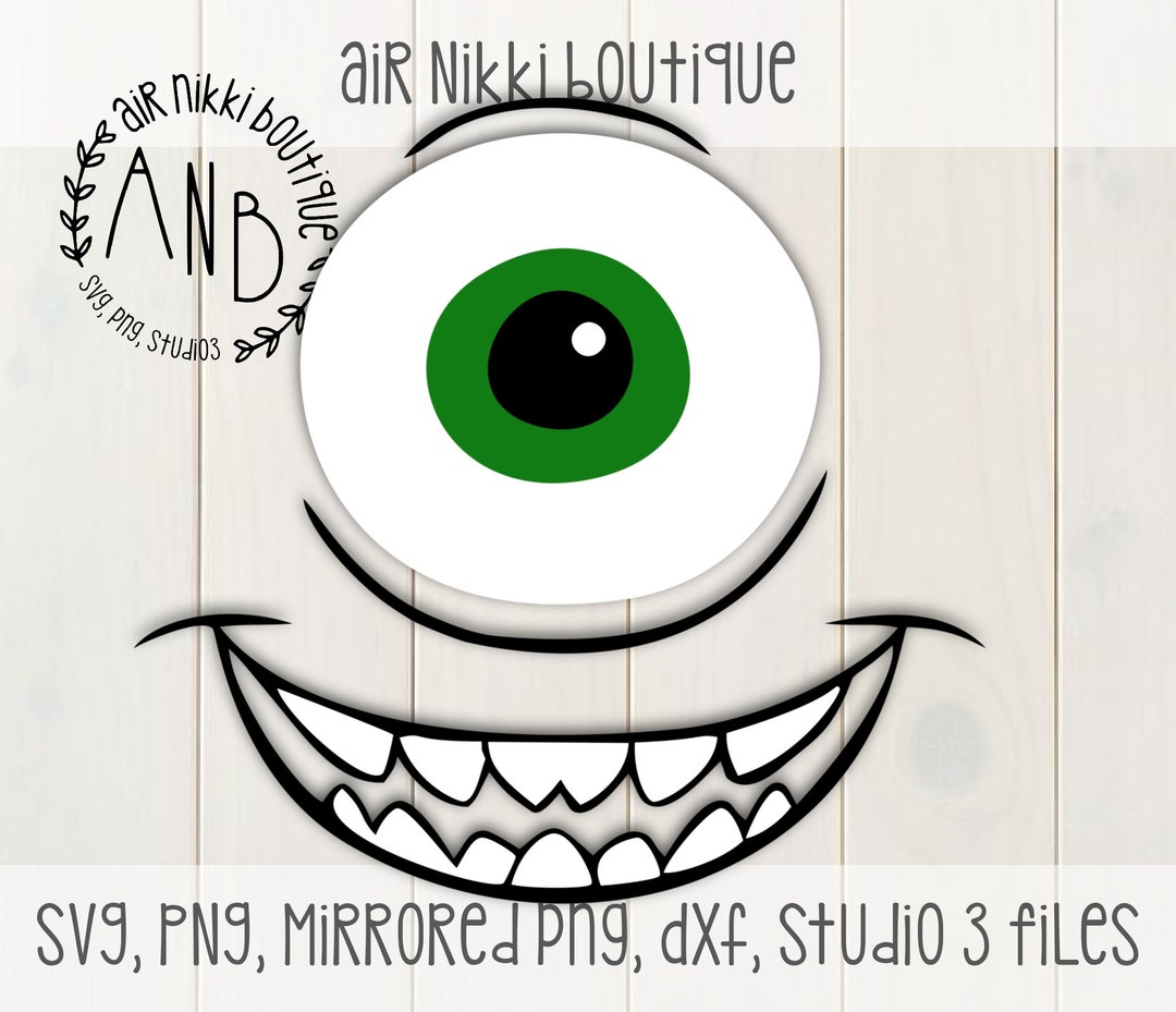 Mike Wazowski Inspaired SVG, PNG, Studio 3, Mirrored Png, DXF Files ...