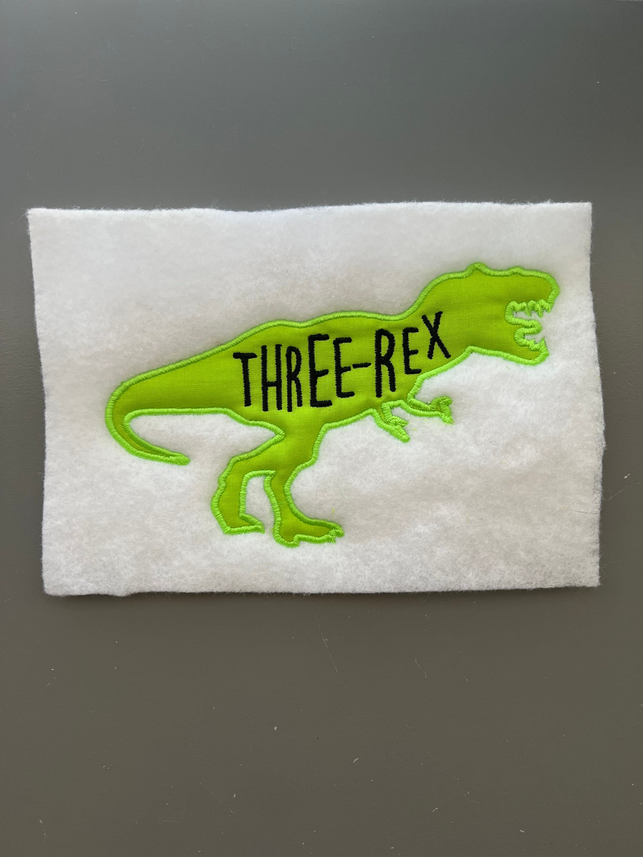 Three-rex Applique Embroidery 5x7 File, Pes, Dst, Exp, Jef, Vip, Vip3 ...