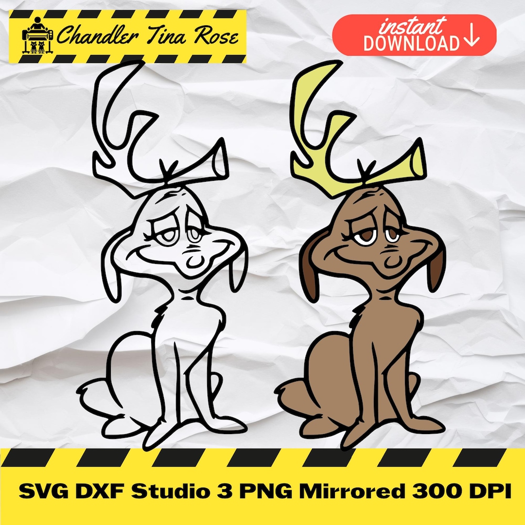 Max Grinch Dog SVG PNG 300 Dpi Mirrored Png DXF Studio 3 Files Instant ...