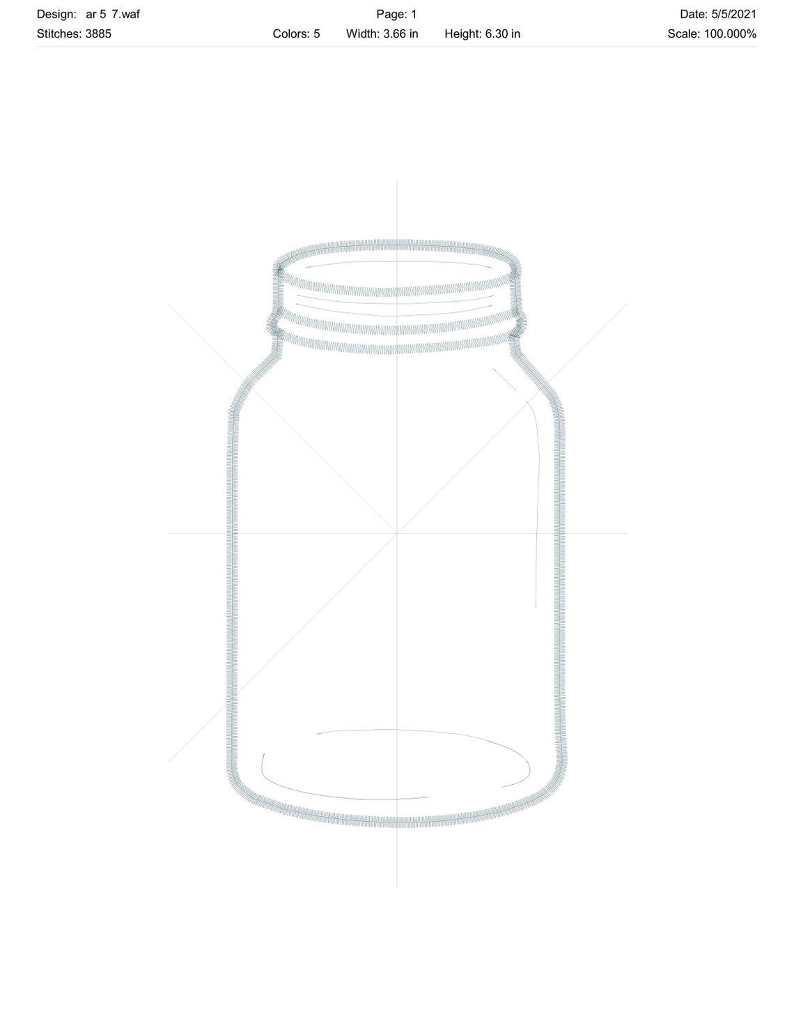 Mason Jar Applique Embroidery 5x7 File Pes Dst Exp Jef - Etsy