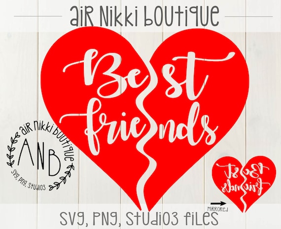 Best Friends Heart Valentine's Day Love Friendship | Etsy