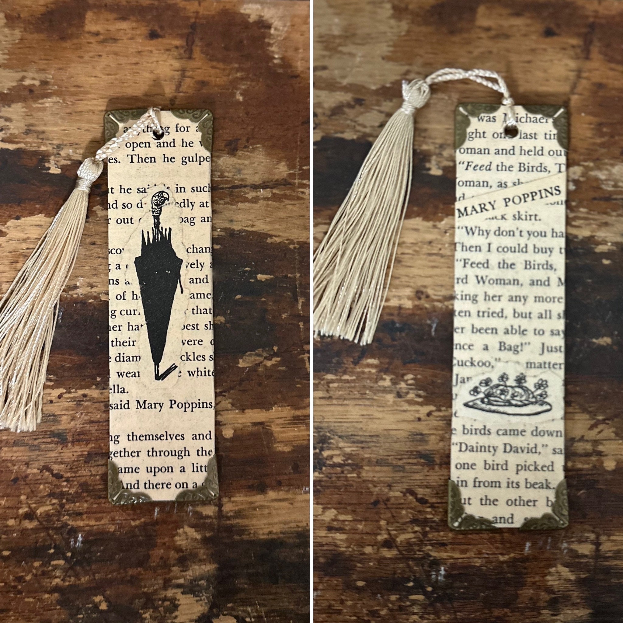 Vintage Book Page Bookmarks - Etsy