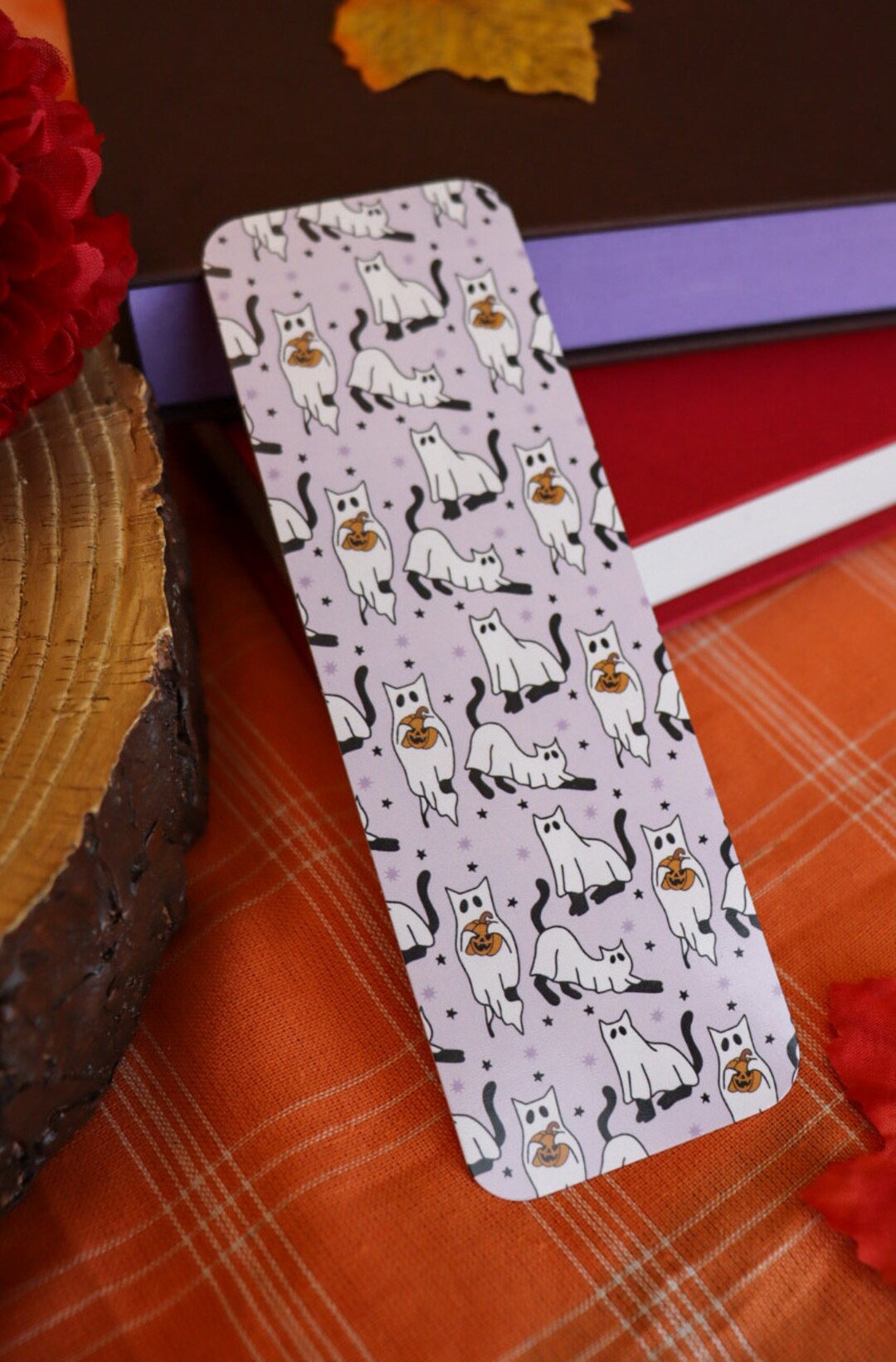 Spooky Kitty Bookmark Autumn Bookmark Halloween Bookmark Retro Autumn ...