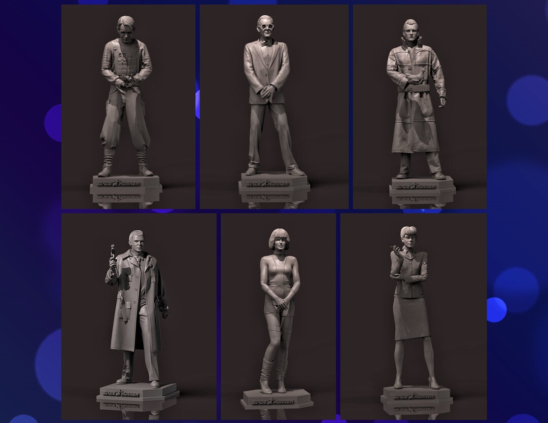 1/8th Scale 6 Figure Set of blade Runner Characters. Images Are ...