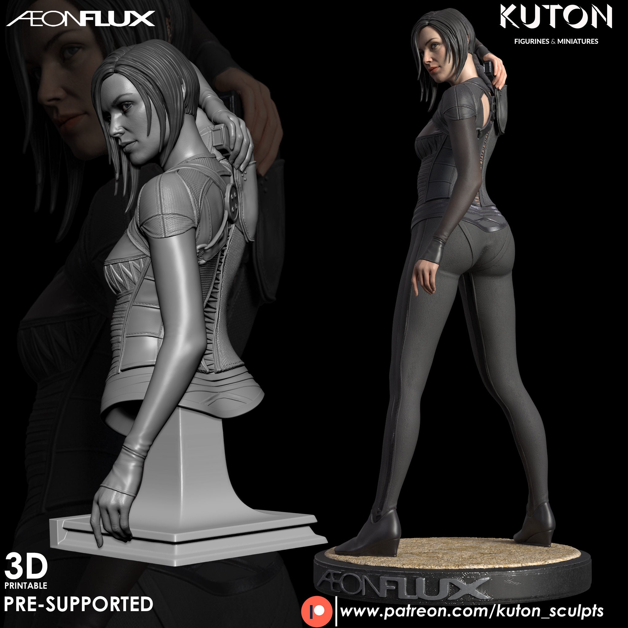 18th Scale Aeon Flux In Full Figure 14 Bust And 75mm Etsy
