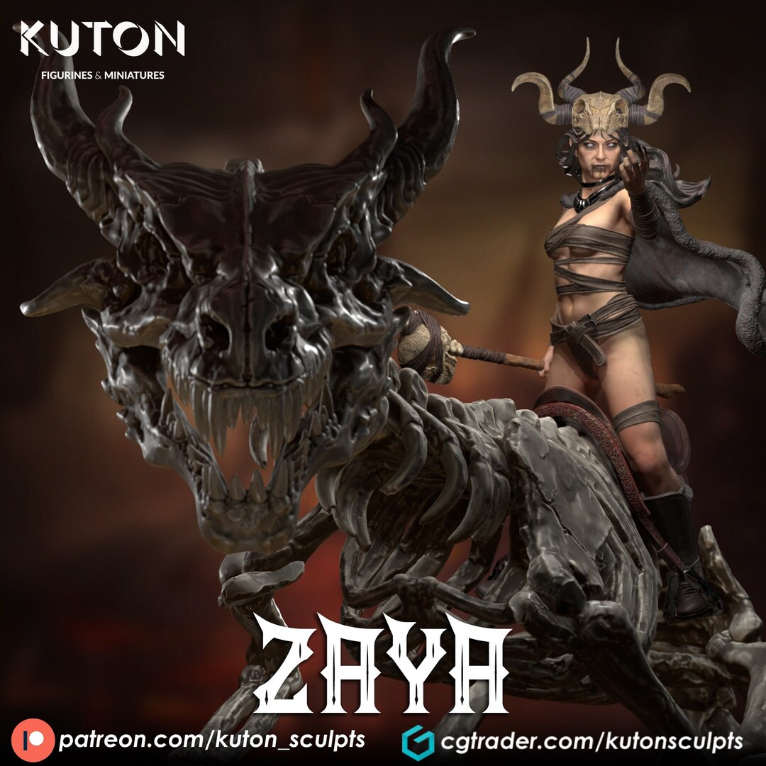 1/8th Scale "zaya and Dragon" Resin Model Kit (images Are Painting References for YOU! Yes, We ...