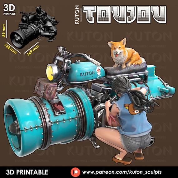 1 8th Scale Toujou With Hover Bike And Dog Resin Model Kit We can assemble and paint any kit. The images are painting references for YOU Etsy