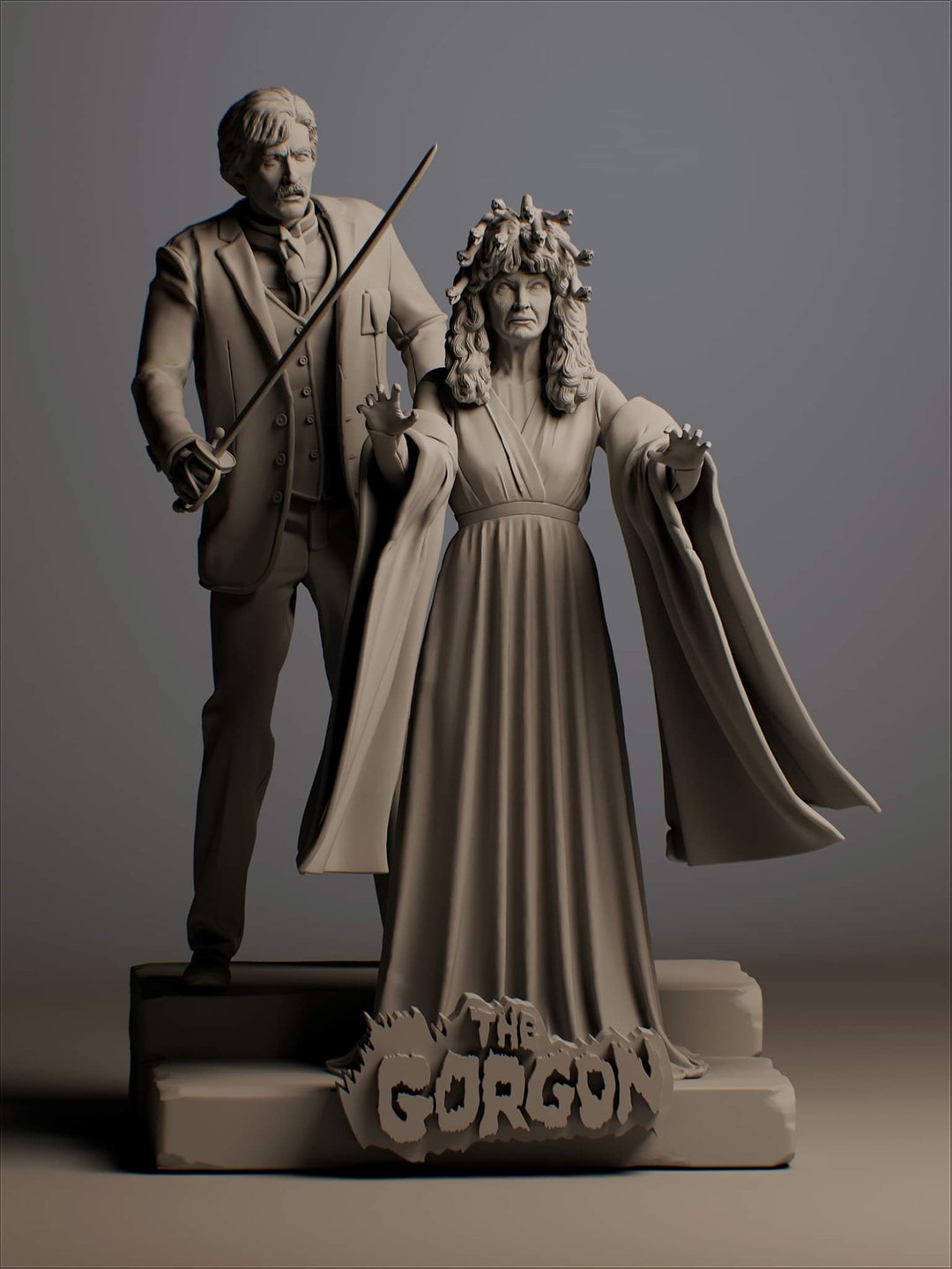 1/8th Scale Gorgon and Karl Hammer Film "the Gorgon" Resin Model Kit - Etsy