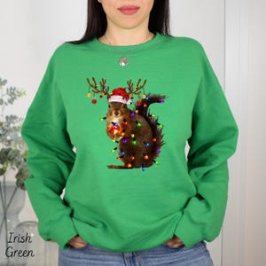 Christmas Squirrel Lights Sweatshirt, Christmas Squirrel Hoodie ...