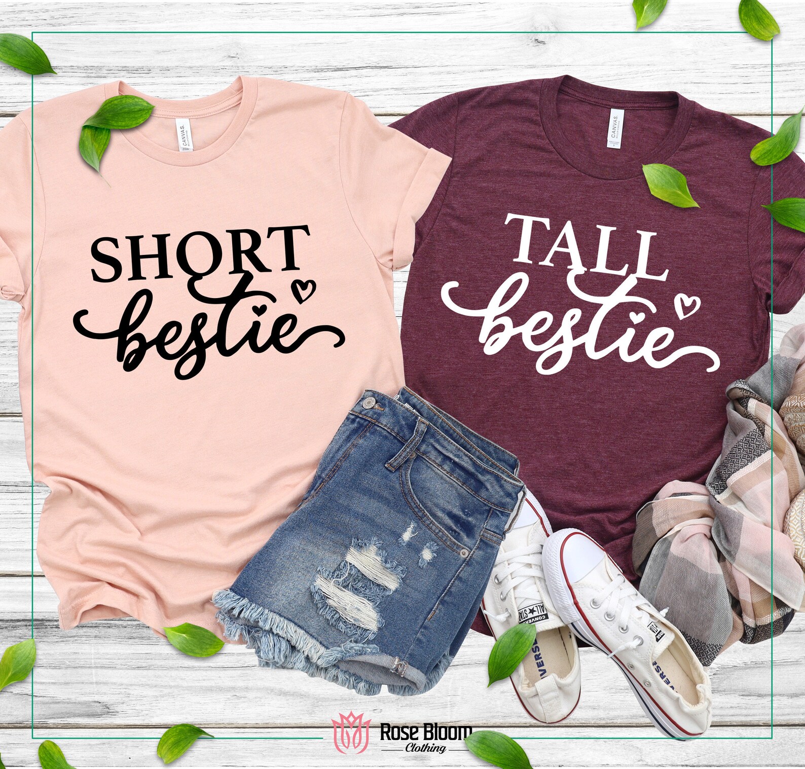 Best Friend T-shirts Tall and Short BFF Matching | Etsy