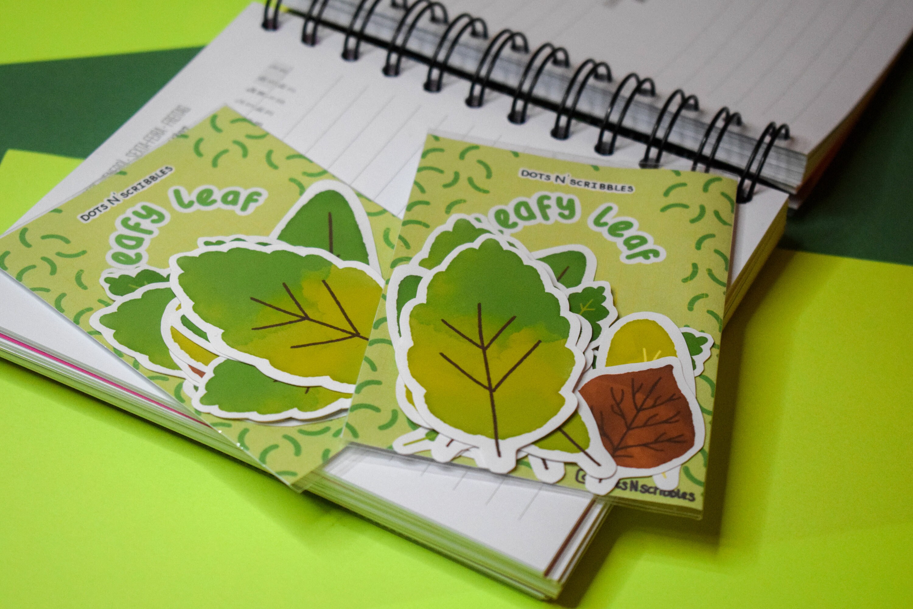 Leafy Leaf - Glossy, Matte Vinyl Sticker Pack 12 Pcs, Journal, Diary ...