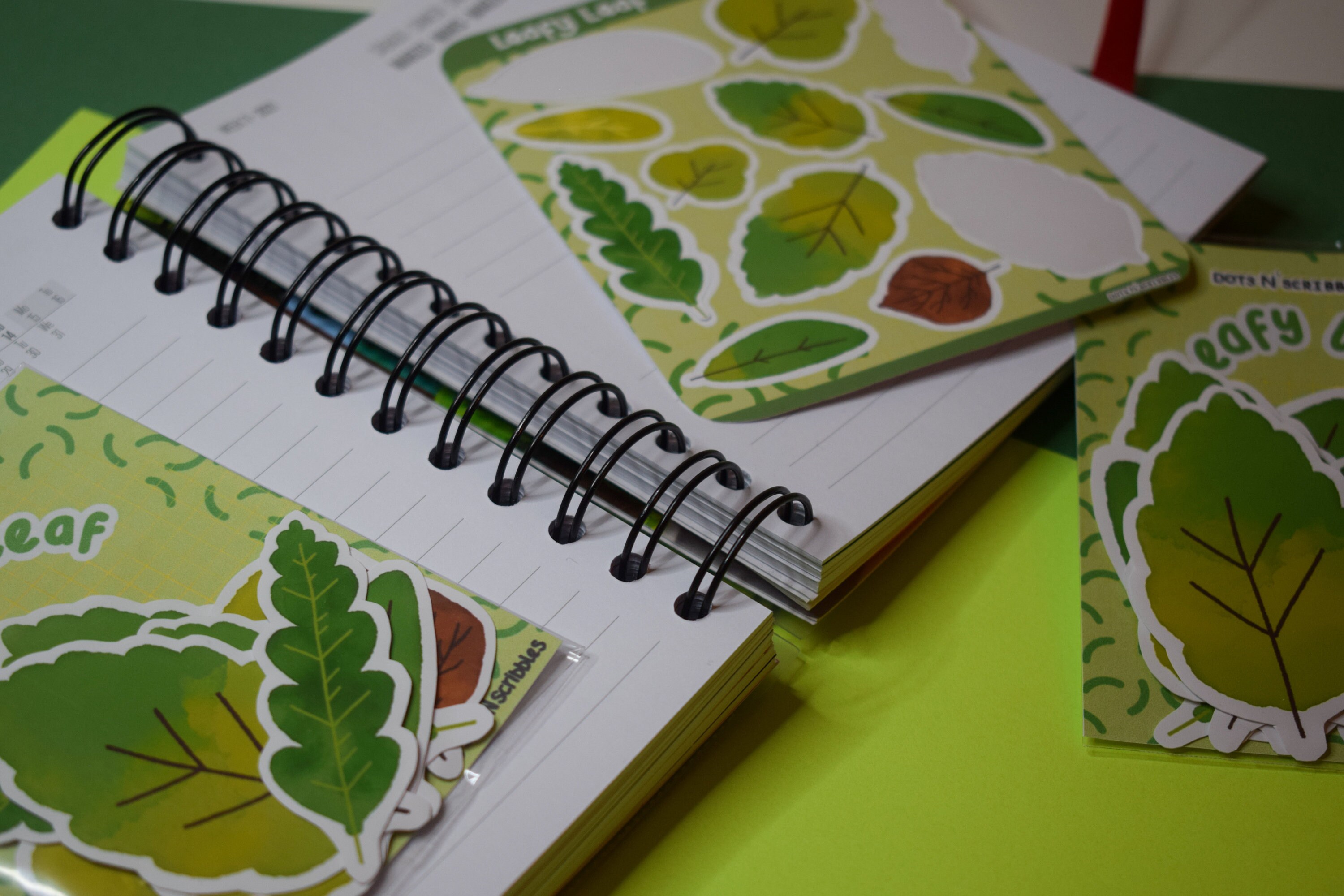 Leafy Leaf - Glossy, Matte Vinyl Sticker Pack 12 Pcs, Journal, Diary ...